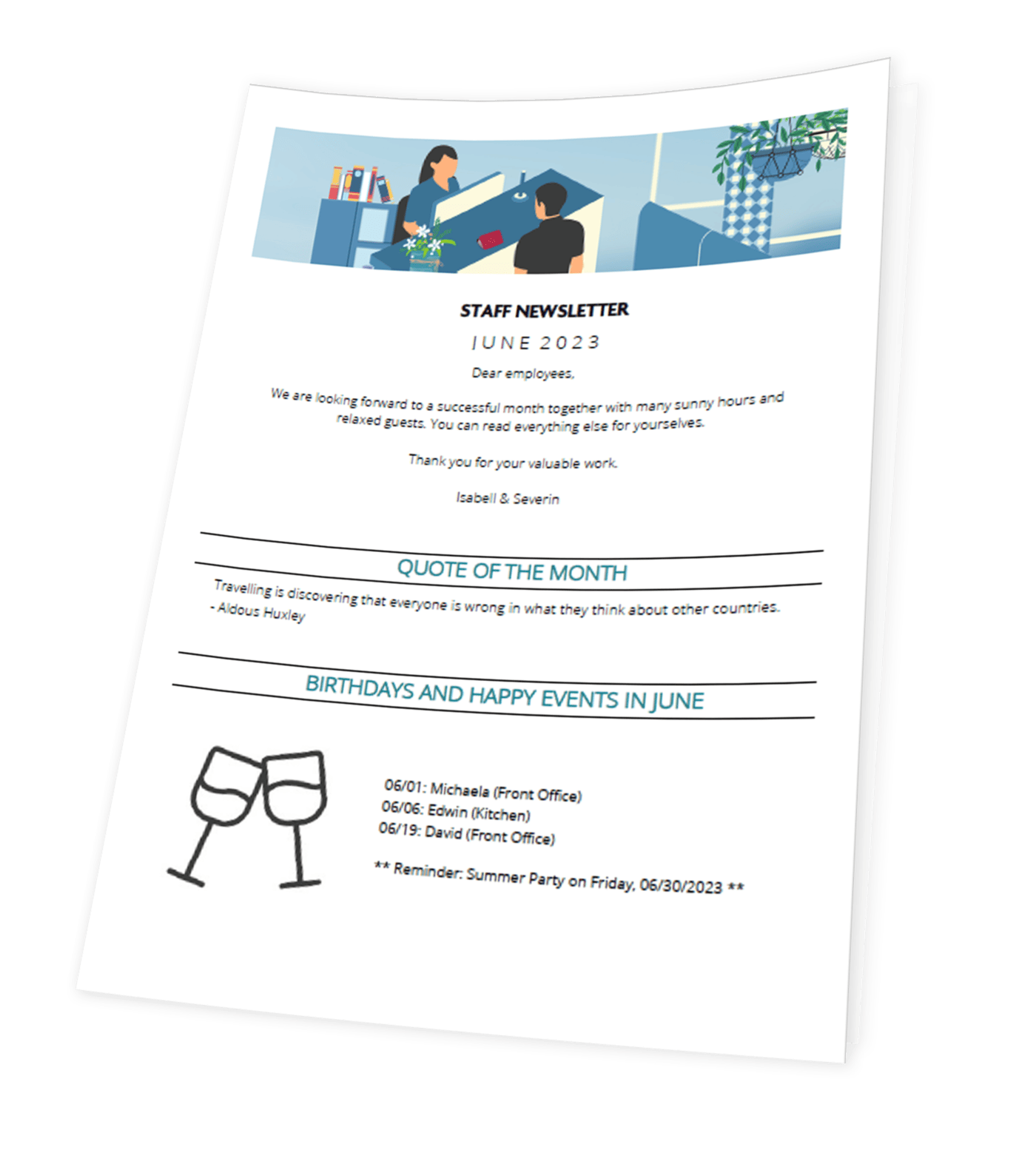 Create your own Hotel Newspaper in no time: tips and templates